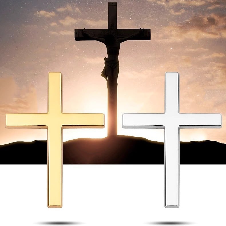 3D Metal Cross Car Sticker – Waregami